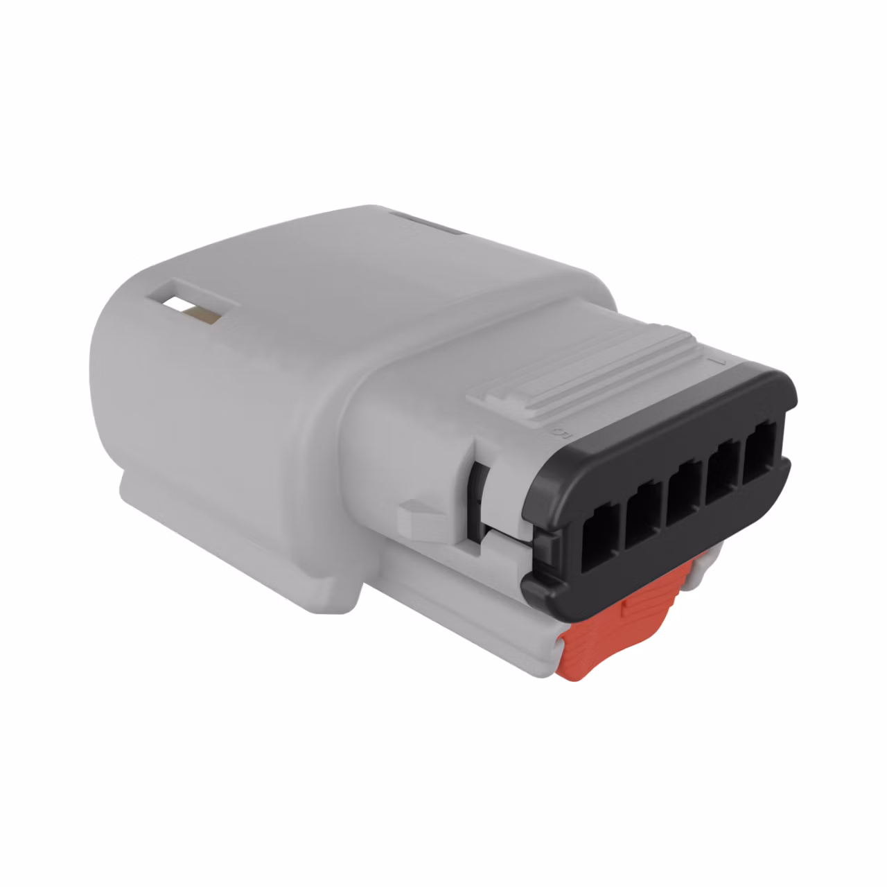 MX150 Mat-Sealed Female Connector Assembly, Single Row, 5 Circuits, Keying Option D, with Connector Position Assurance, Stone Gray for sale