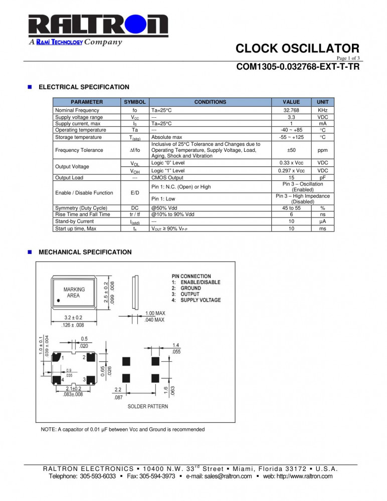 COM1305 datasheet page 1