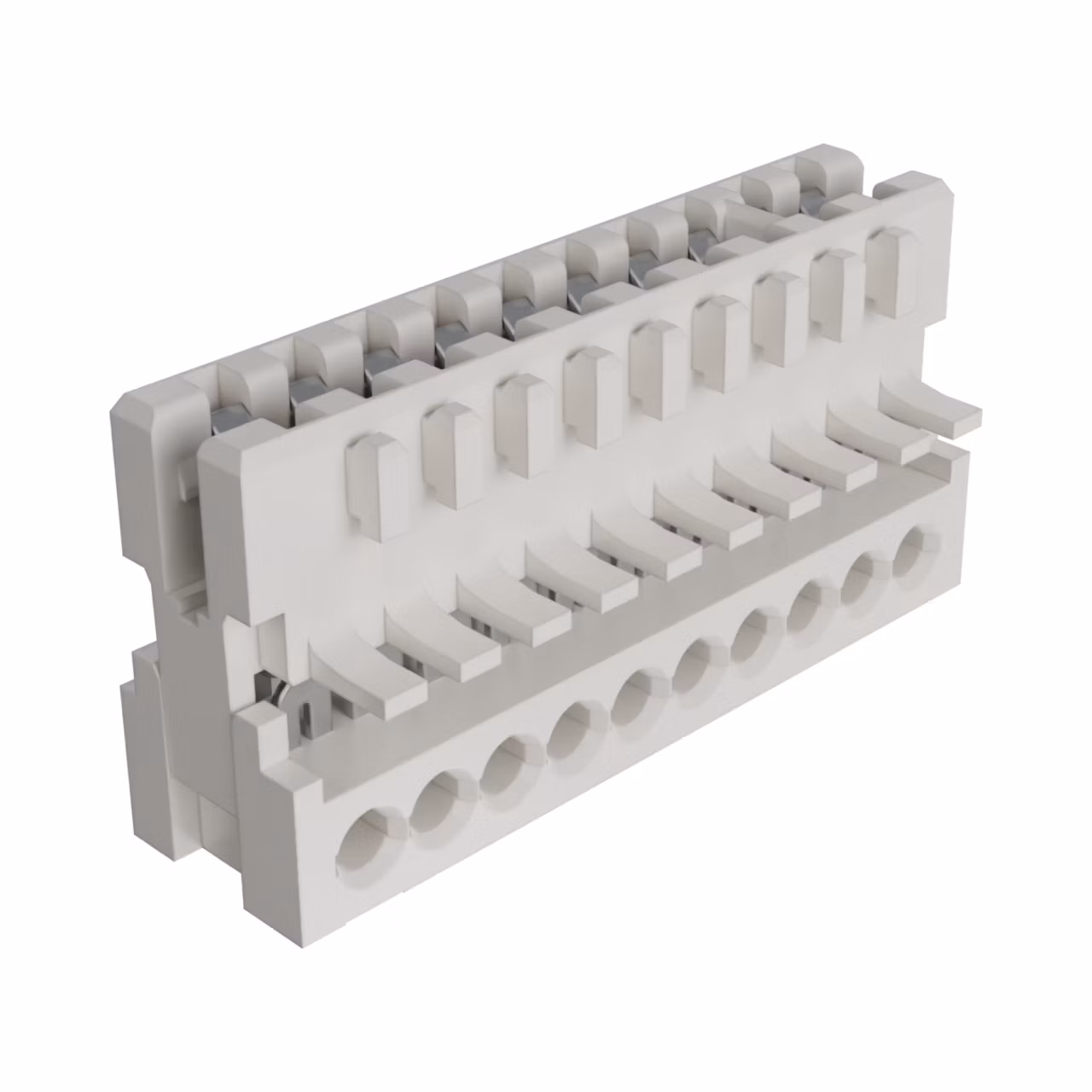 Appli-Mate RAST 2.5 IDT Housing, 2.50mm Pitch, Female, 3 Circuits, Beaded Terminal, Position Keys A & D Removed, Open Endwalls