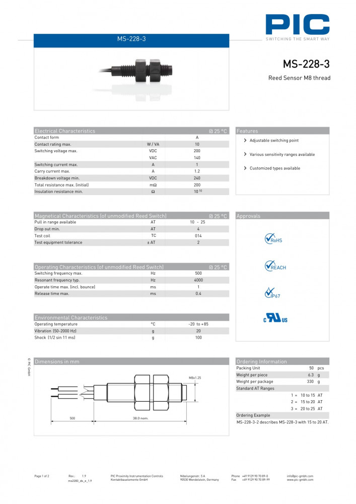 MS-228-3 technical document, page 1