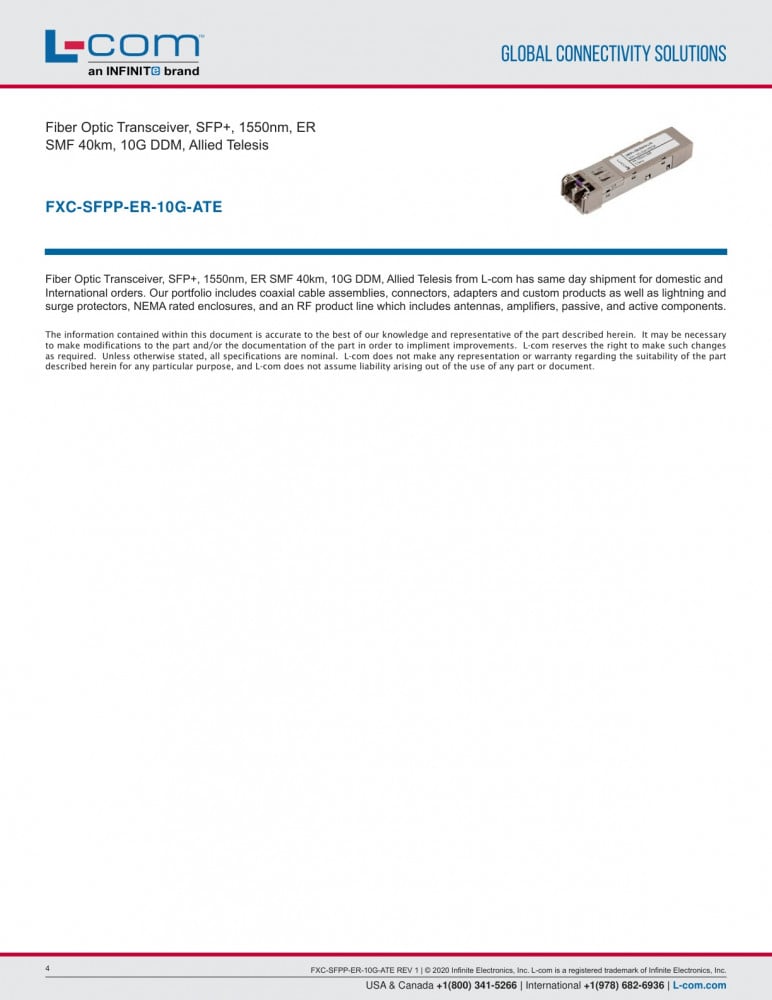 FXC-SFPP-ER-10G-ATE datasheet page 4