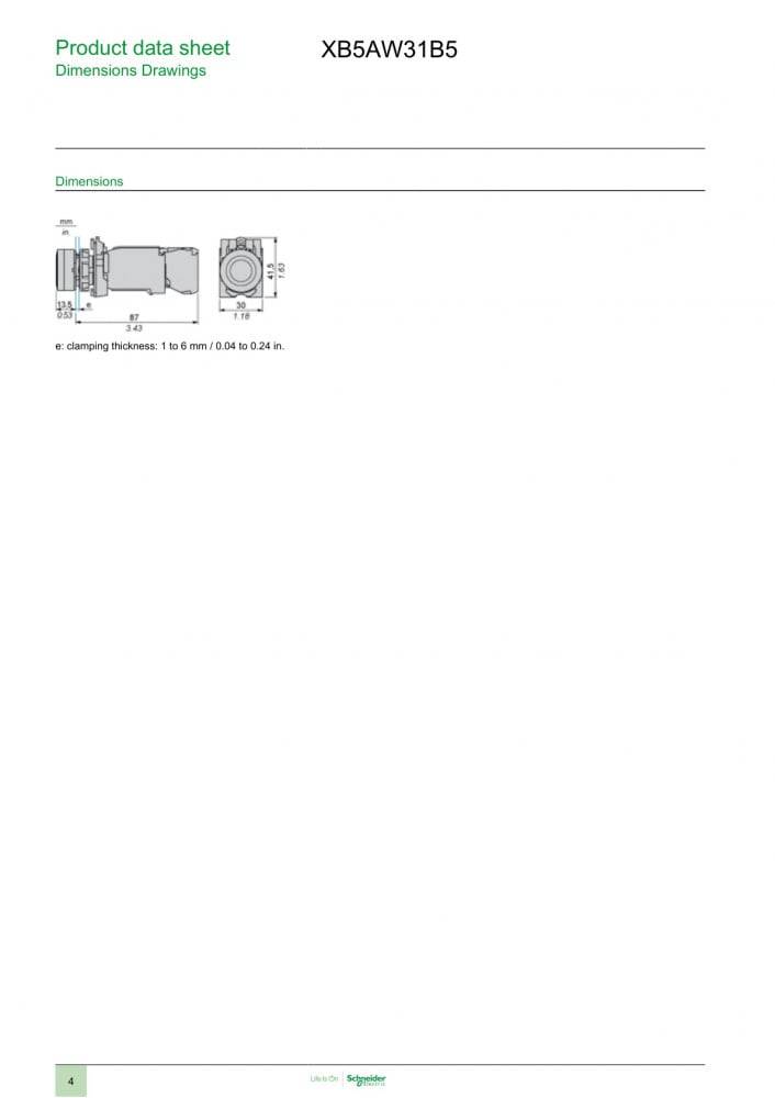 XB5AW31B5 technical document page 4