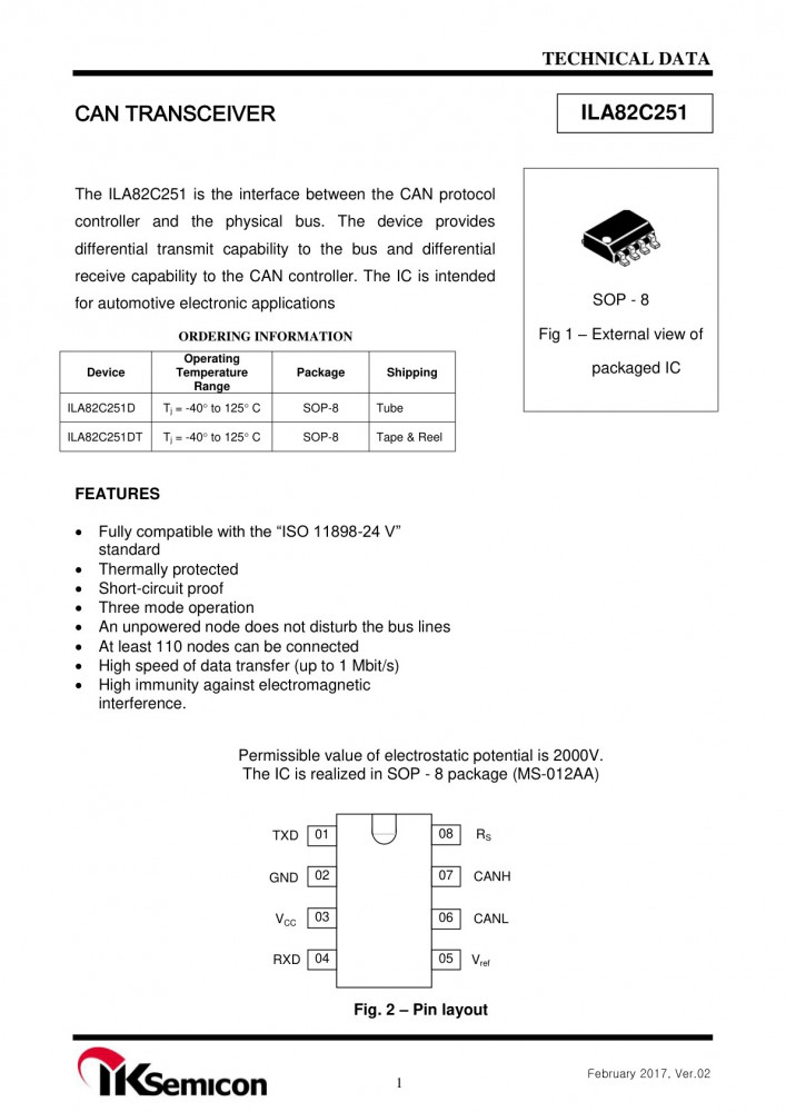ILA82C251DT-BF datasheet page 1