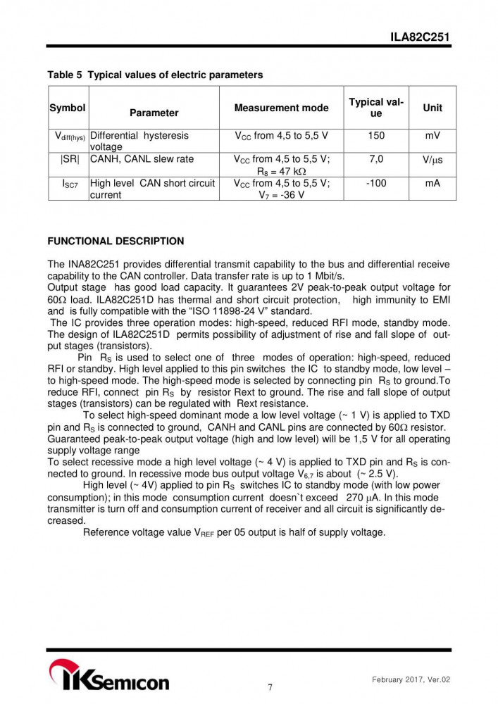 ILA82C251DT-BF datasheet page 7