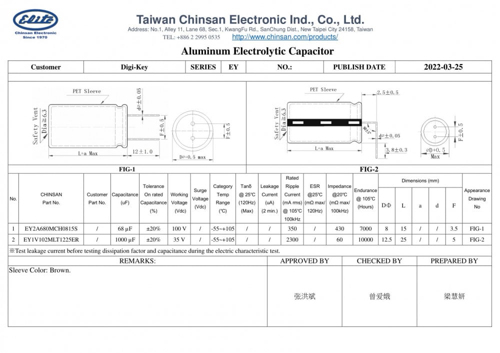 Chinsan EY series datasheet page 5