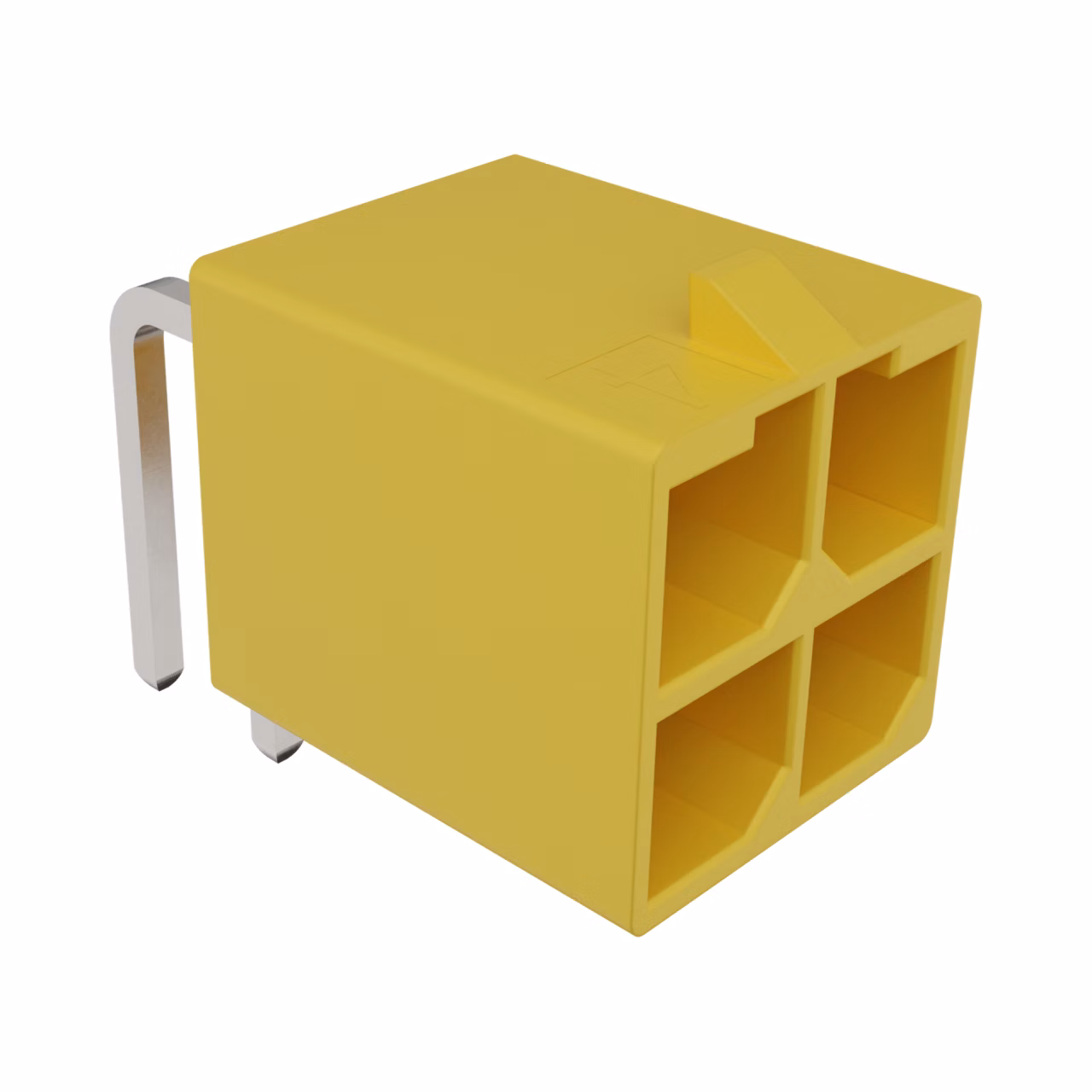 Mega-Fit ColorLock Right-Angle Header, 5.70mm Pitch, Through Hole, Dual Row, 4 Circuits, Matte Tin (Sn) Plating, 3.60mm Tail Length, Glow-Wire Capable, Tray, Yellow for sale