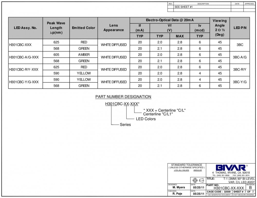 H301CBC-100 technical drawing sheet 2