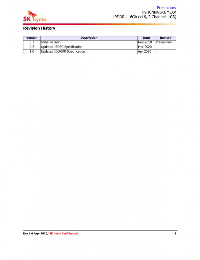 H9HCNNNBKUMLXR-NEE datasheet page 2