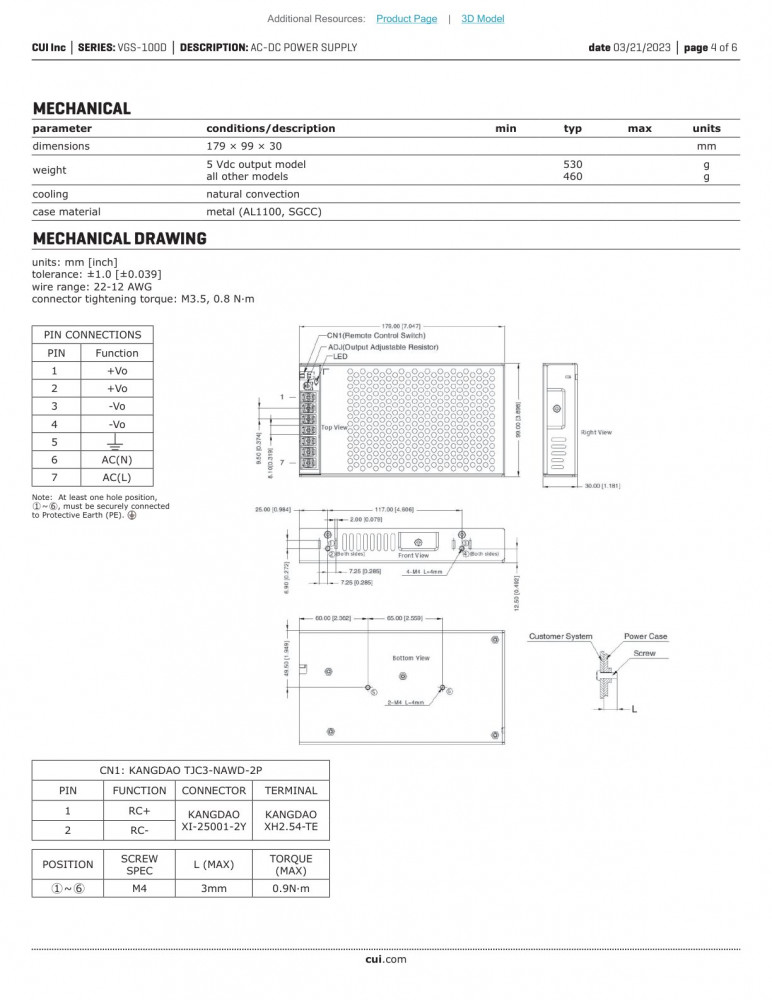 CUI VGS-100D datasheet page 4