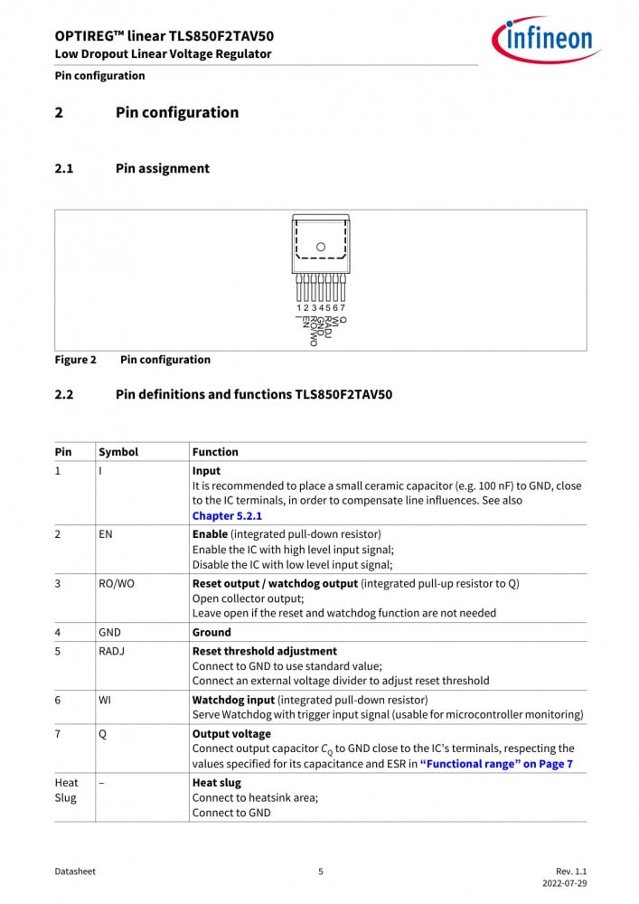 TLS850F2TAV50 datasheet page 5