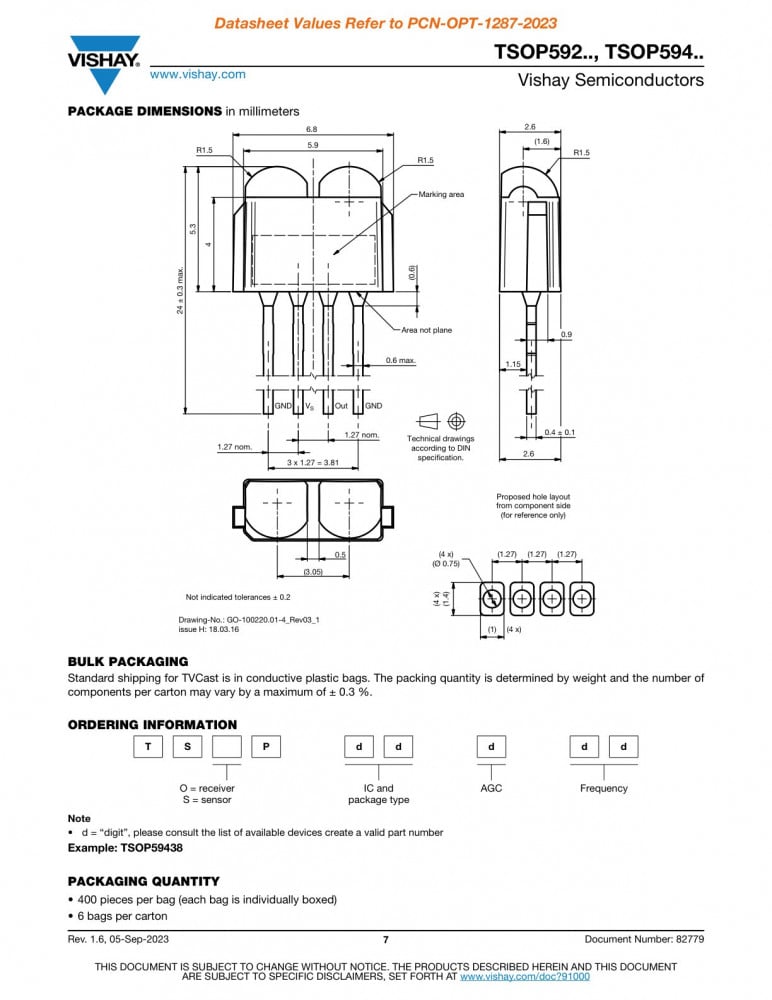 TSOP59256TR datasheet page 7