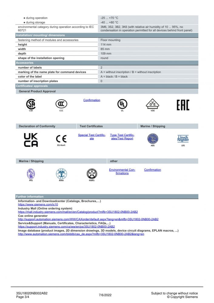 SIEMENS 3SU18020NB002AB2 datasheet page 3