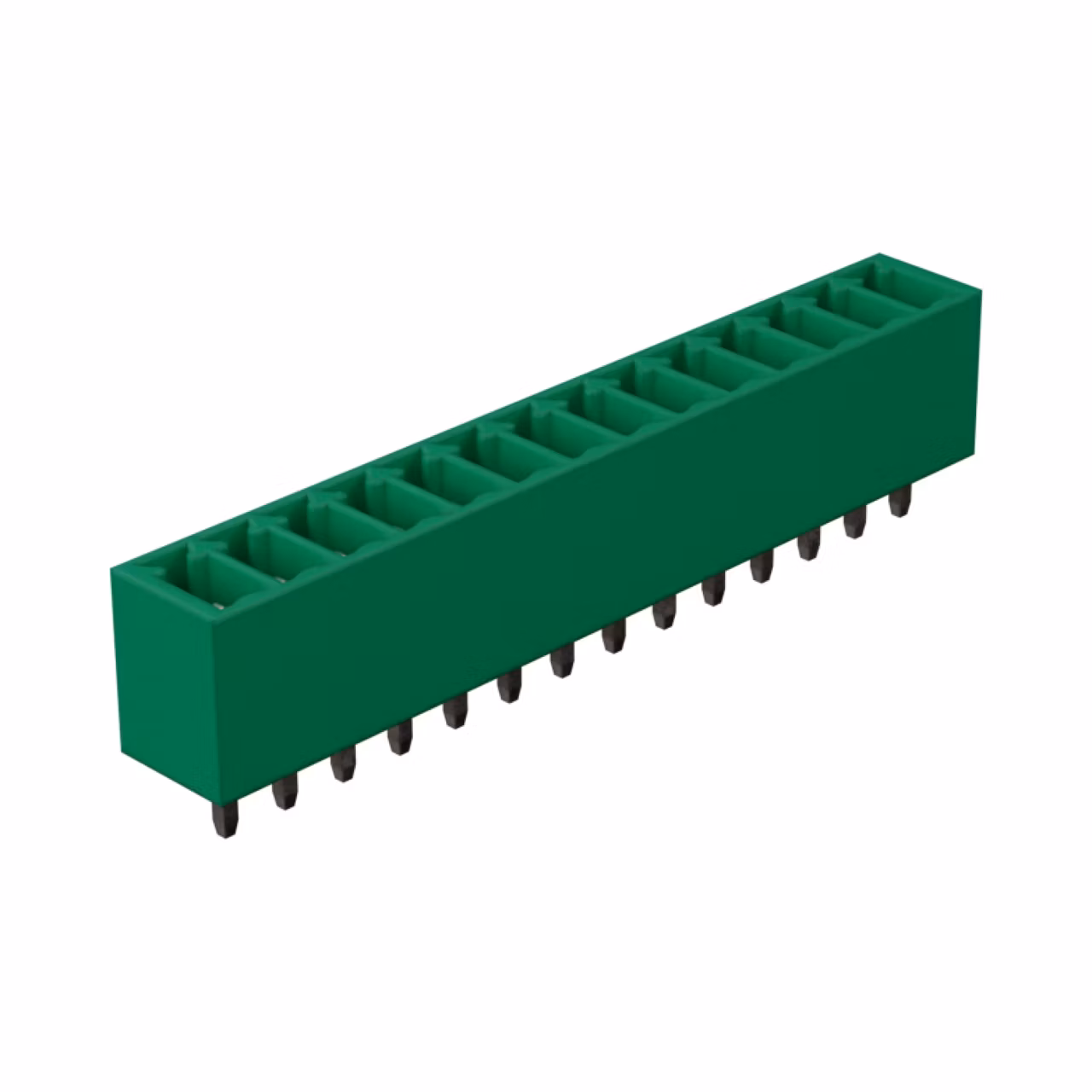 3.50mm Pitch Eurostyle Vertical PCB Header, Green Housing, 14 Circuits for sale