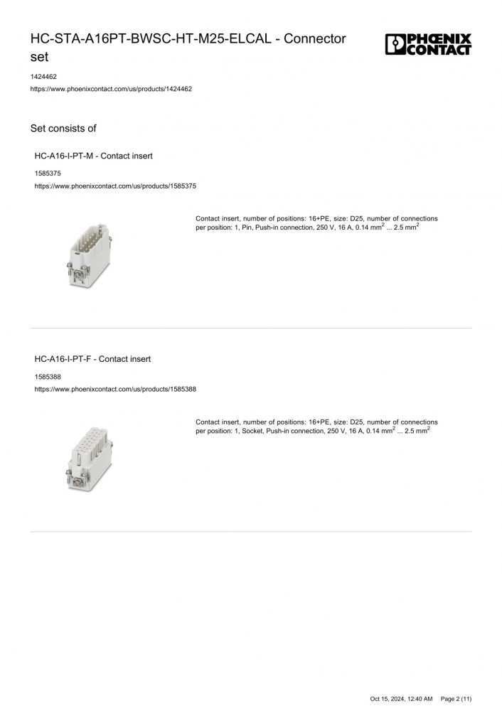 Phoenix Contact 1424462 technical document page 2