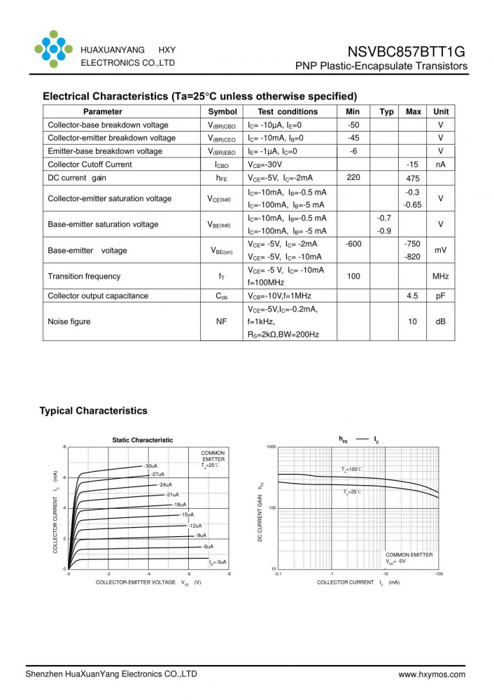 NSVBC857BTT1G-HXY datasheet page 2