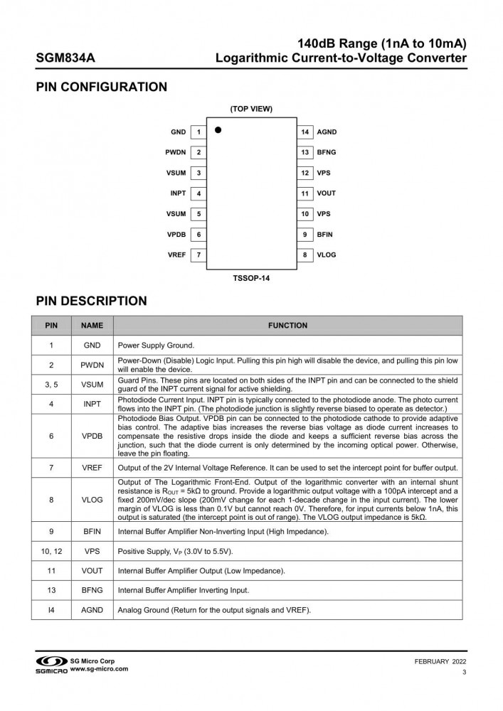 SGM834A datasheet page 3