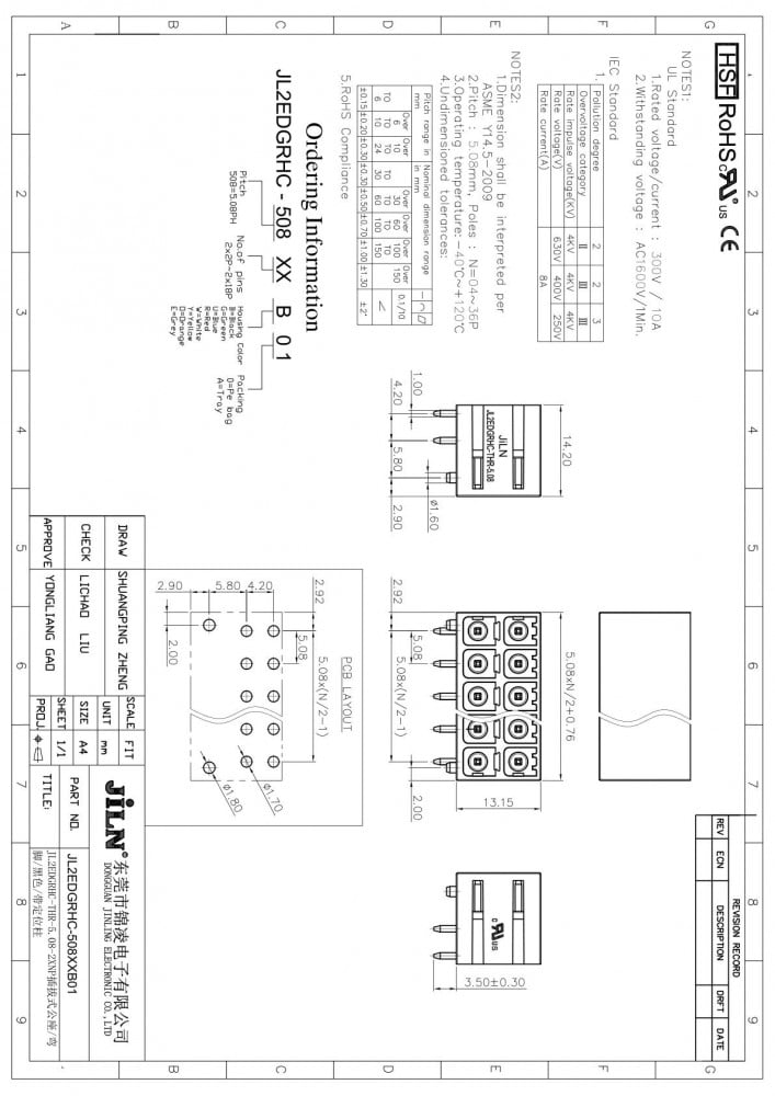JILN JL2EDGRHC-50810B01 technical drawing