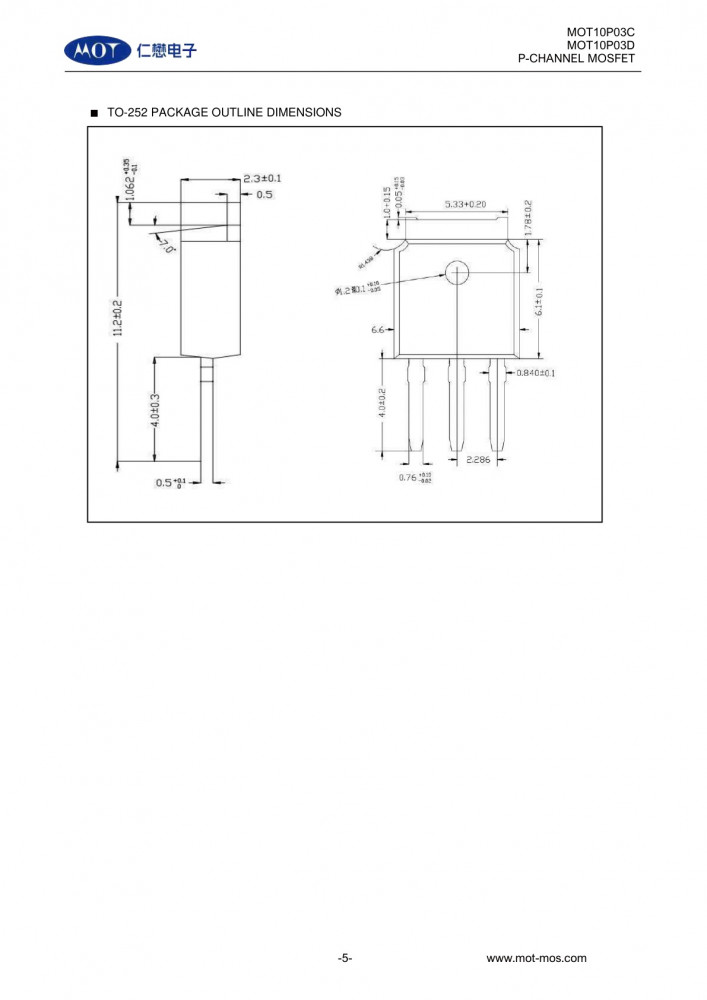 MOT10P03D datasheet page 5