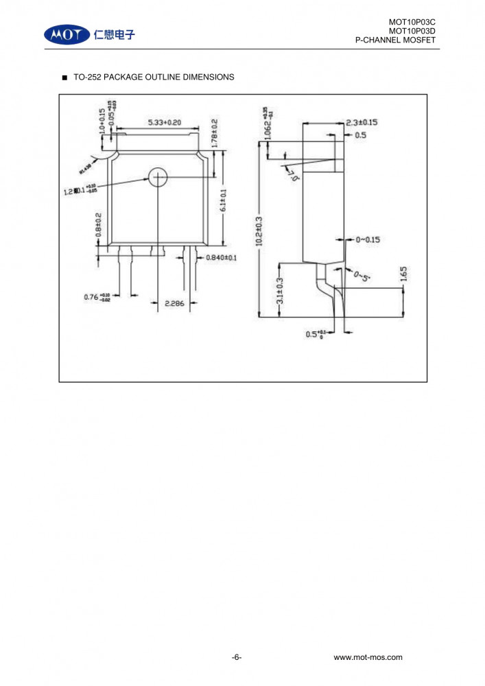 MOT10P03D datasheet page 6