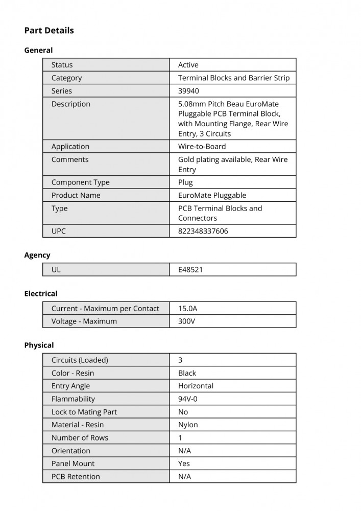 MOLEX 399400603 technical document image, page 2