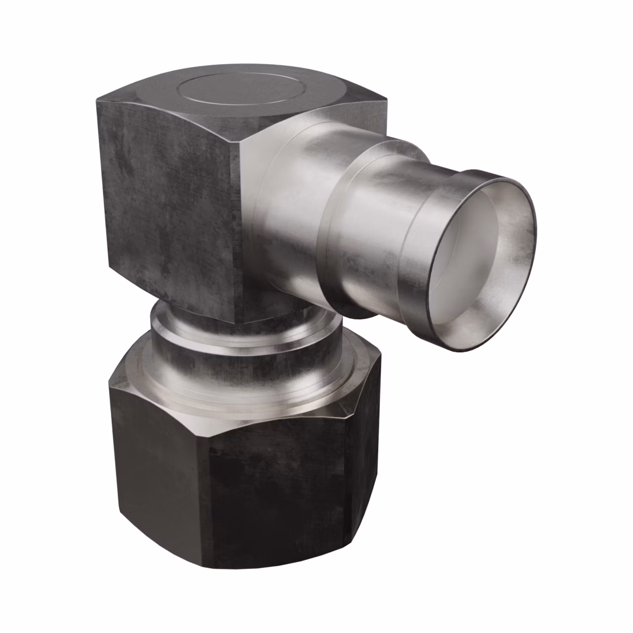 4.3-10 Plug, Right-Angle, Solder, for 3/8