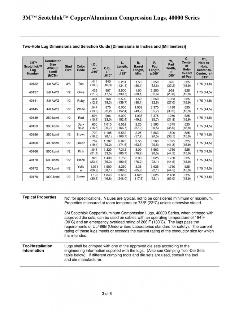 3M Scotchlok 40000 Series datasheet page 3