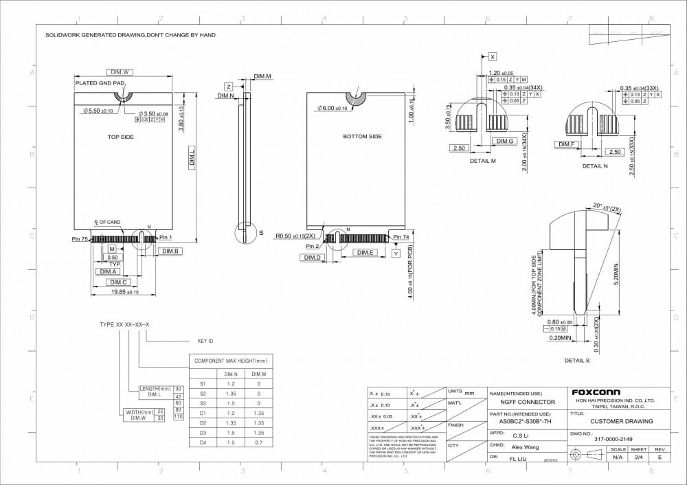 FOXCONN AS0BC21-S30BE-7H technical drawing page 2