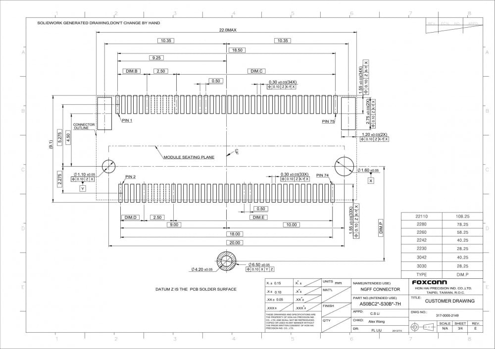 FOXCONN AS0BC21-S30BE-7H technical drawing page 3