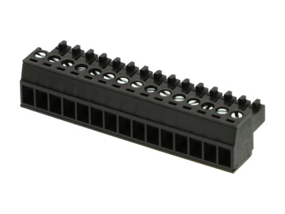 3.50mm Pitch Eurostyle Horizontal Plug, with Standard Imprinting, Gold (Au) Plated, Black, 15 Circuits