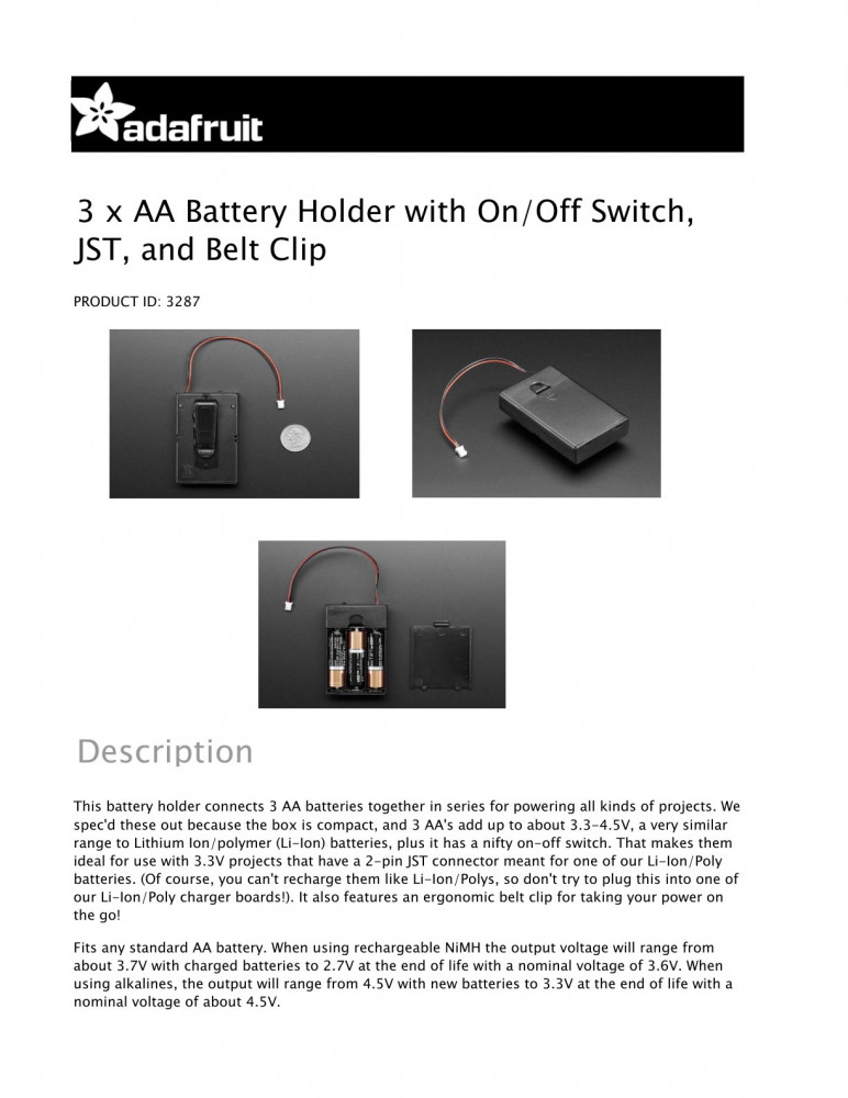 Adafruit 3287 technical document image 1