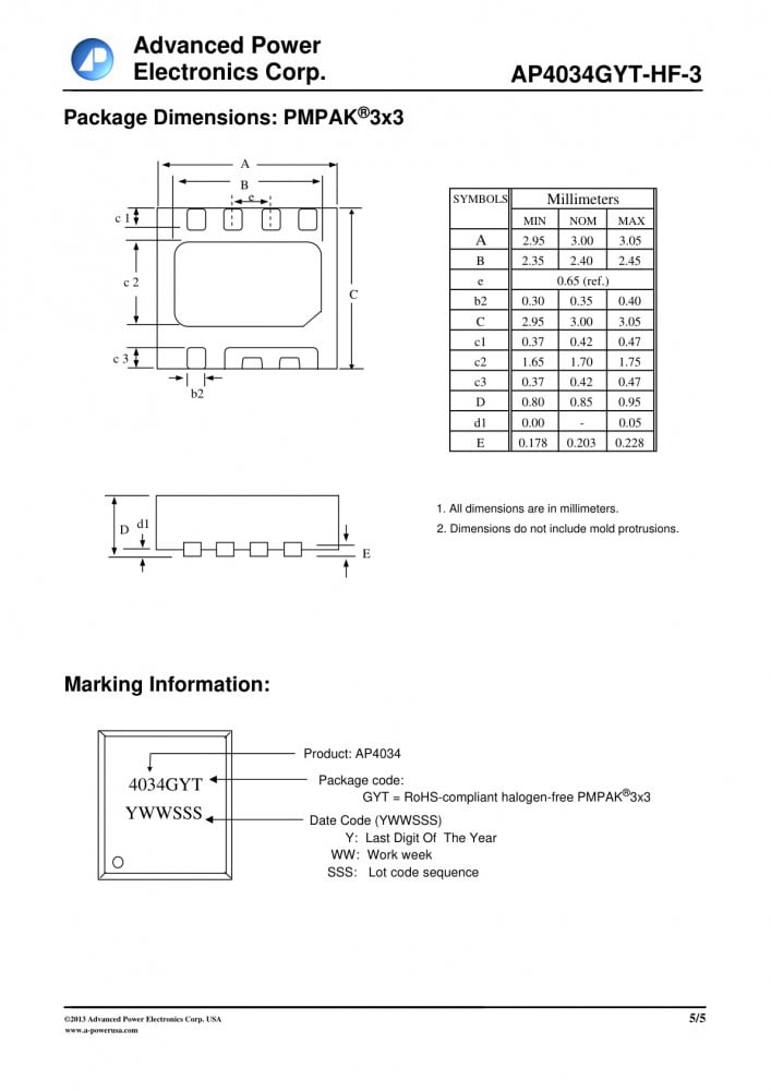 AP4034GYT-HF datasheet page 5