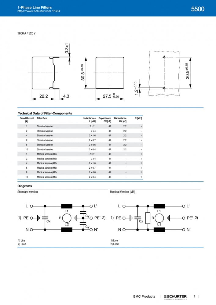 SCHURTER 5500 series datasheet page 3