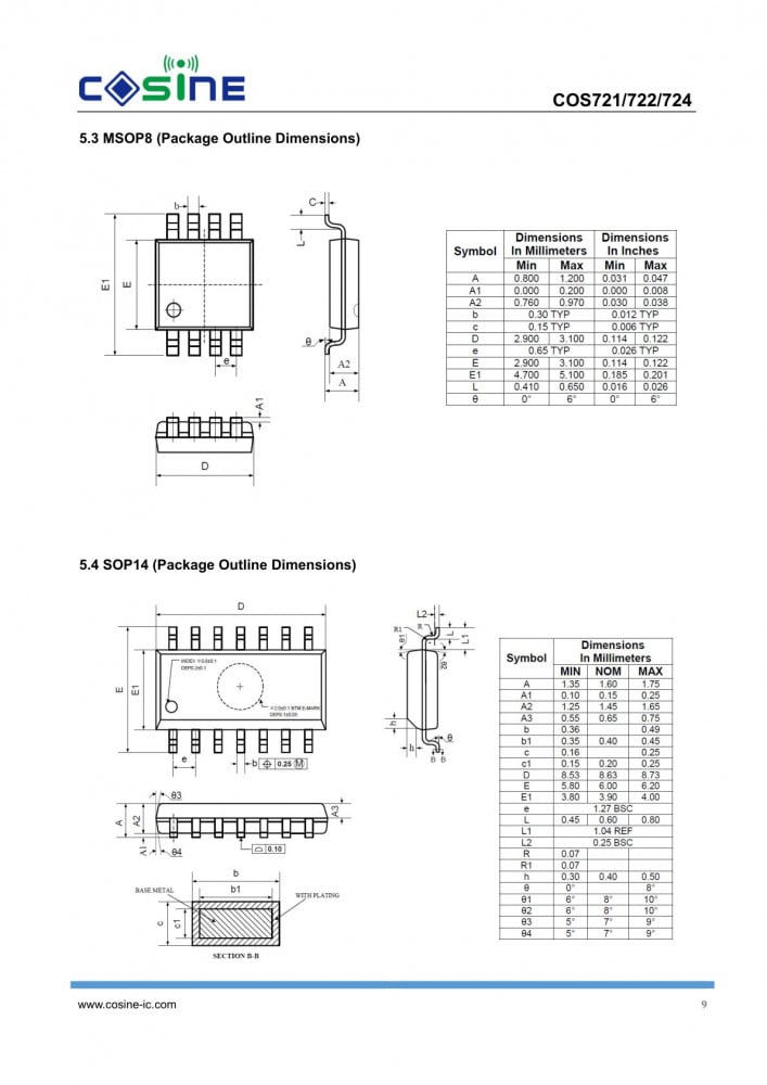 COS722SR datasheet page 9