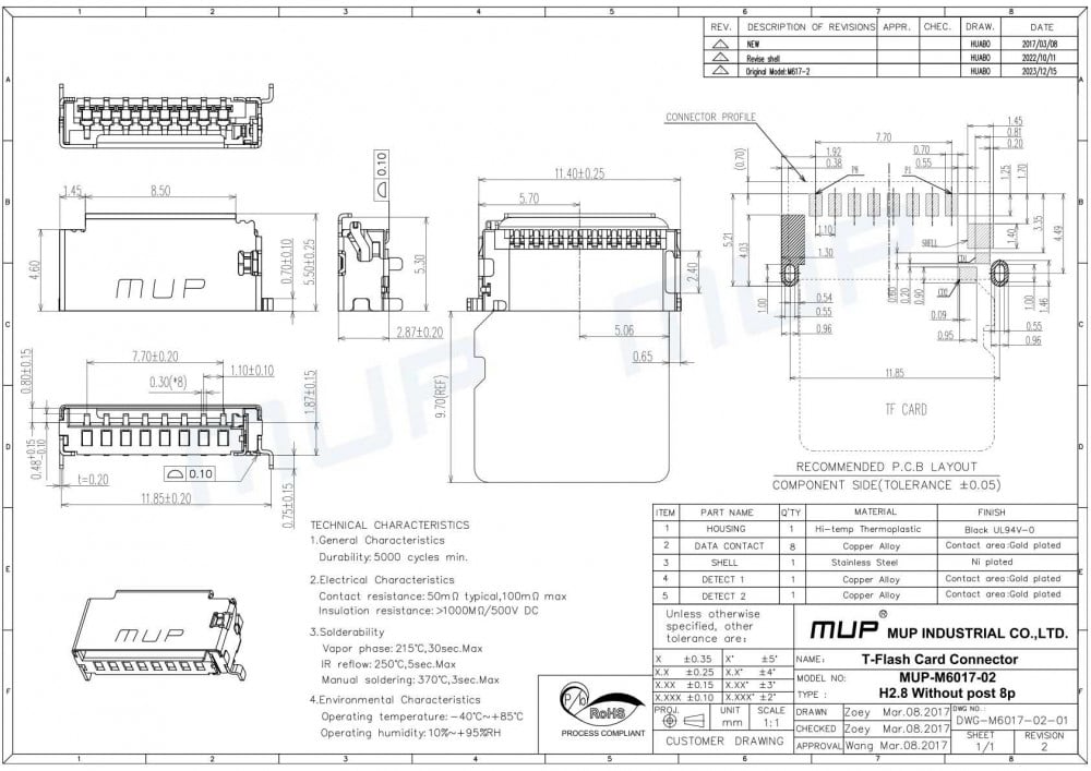 MUP M6017-02 technical document page