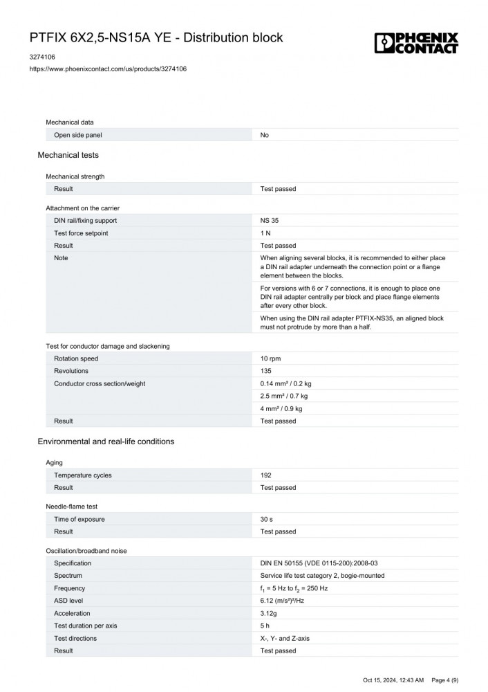Phoenix Contact 3274106 product documentation page 4