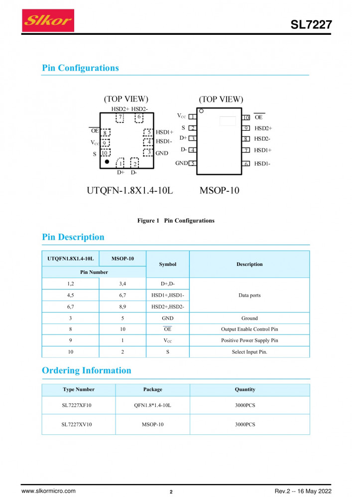 SL7227XF10 datasheet page 2