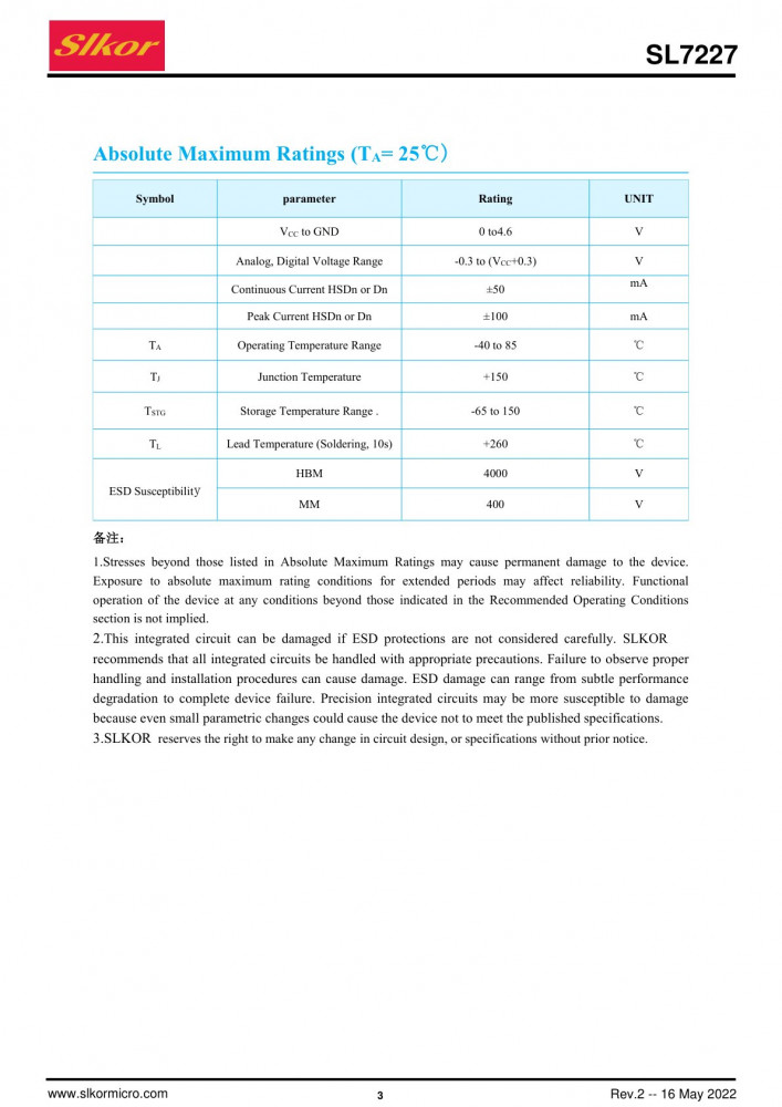 SL7227XF10 datasheet page 3