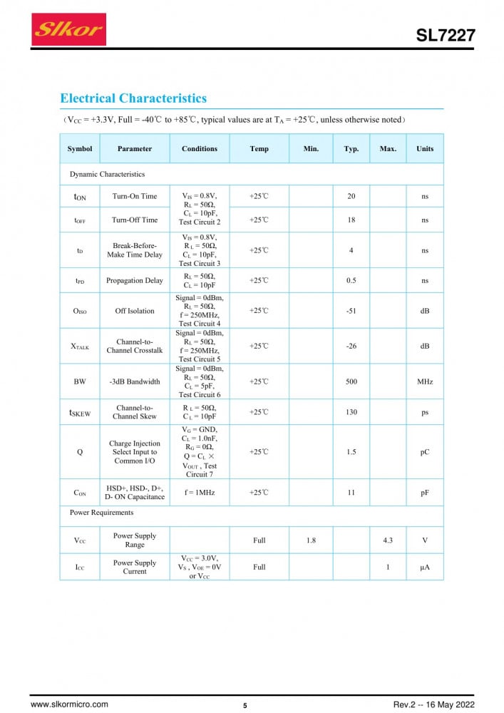 SL7227XF10 datasheet page 5