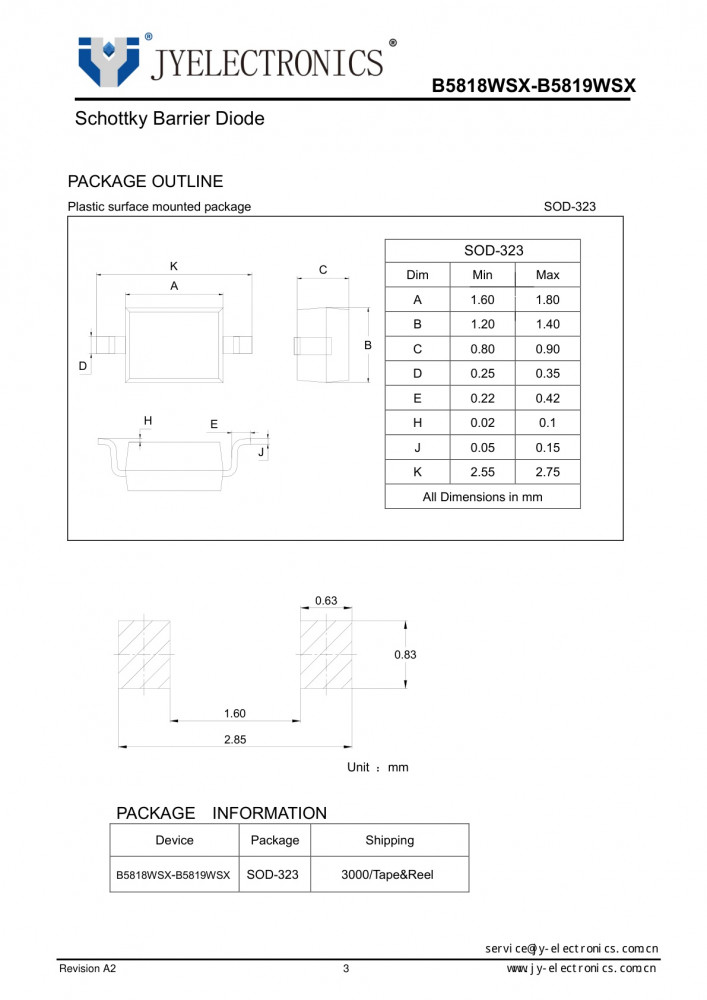 B5819WSX datasheet page 3