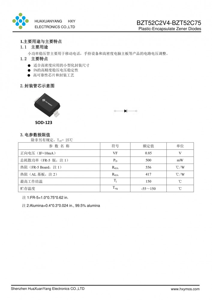 BZT52C3V6 datasheet page 1
