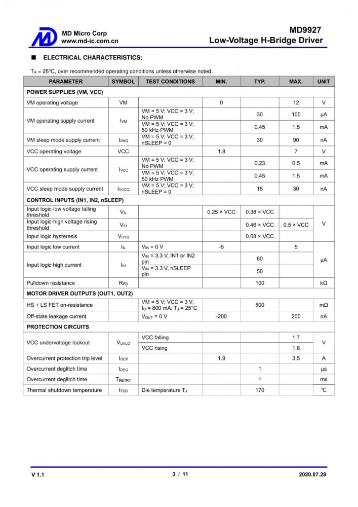 MD9927 datasheet page 3