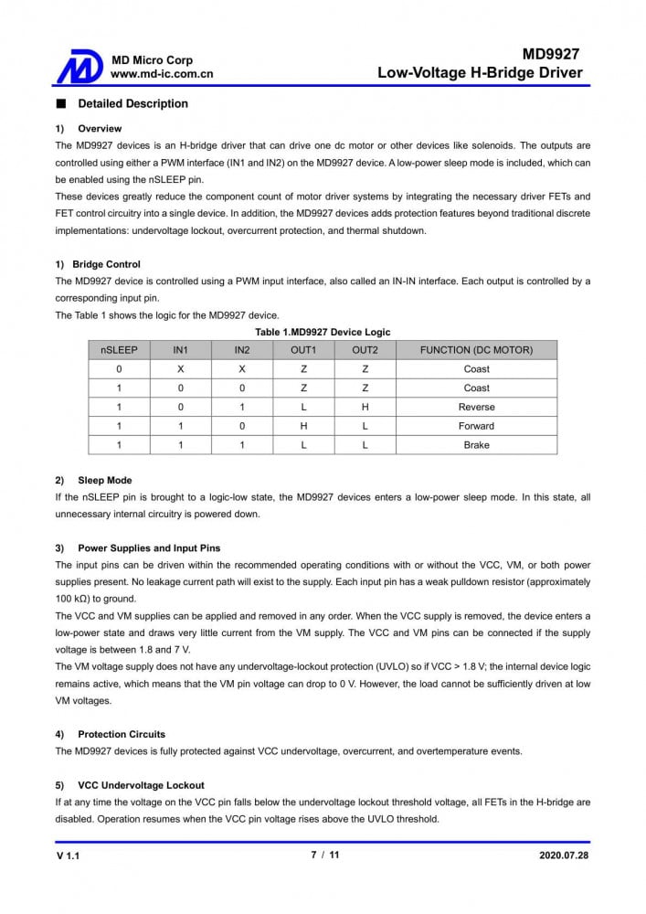 MD9927 datasheet page 7