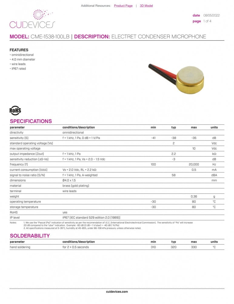 CME-1538-100LB technical document page 1