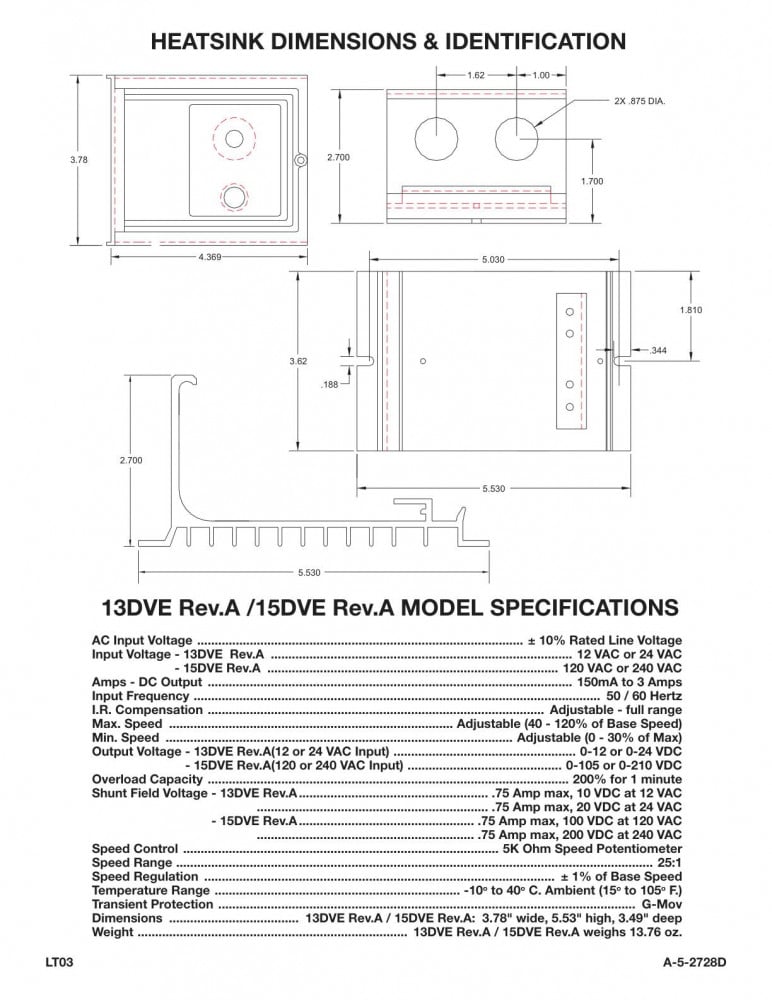 DART 15DVE technical document page 2