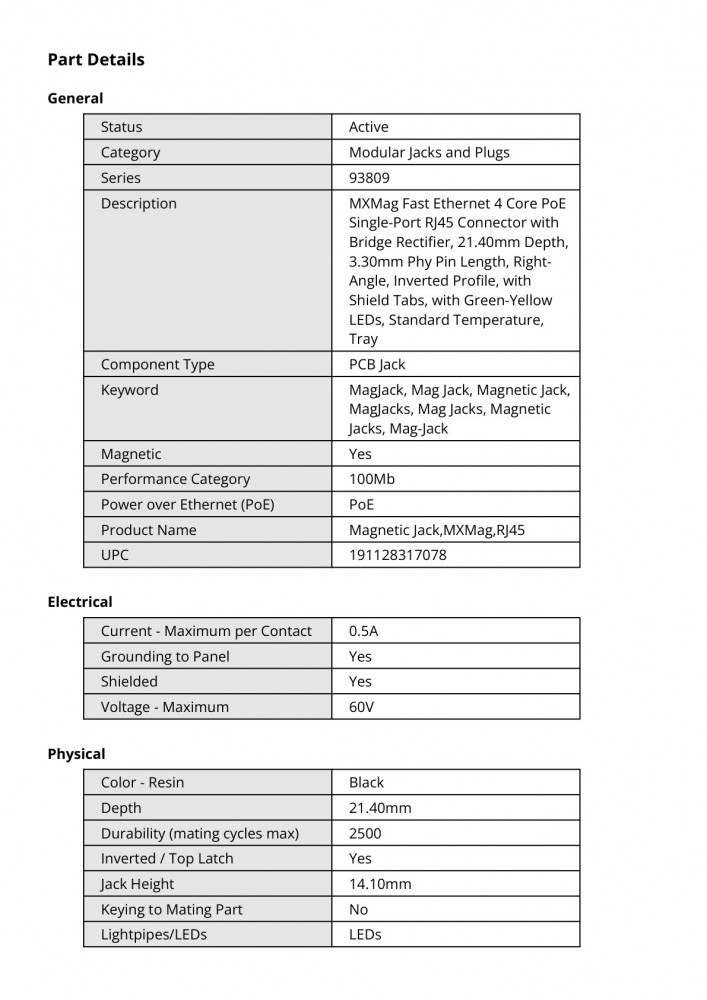 Technical document page 2 for product reference