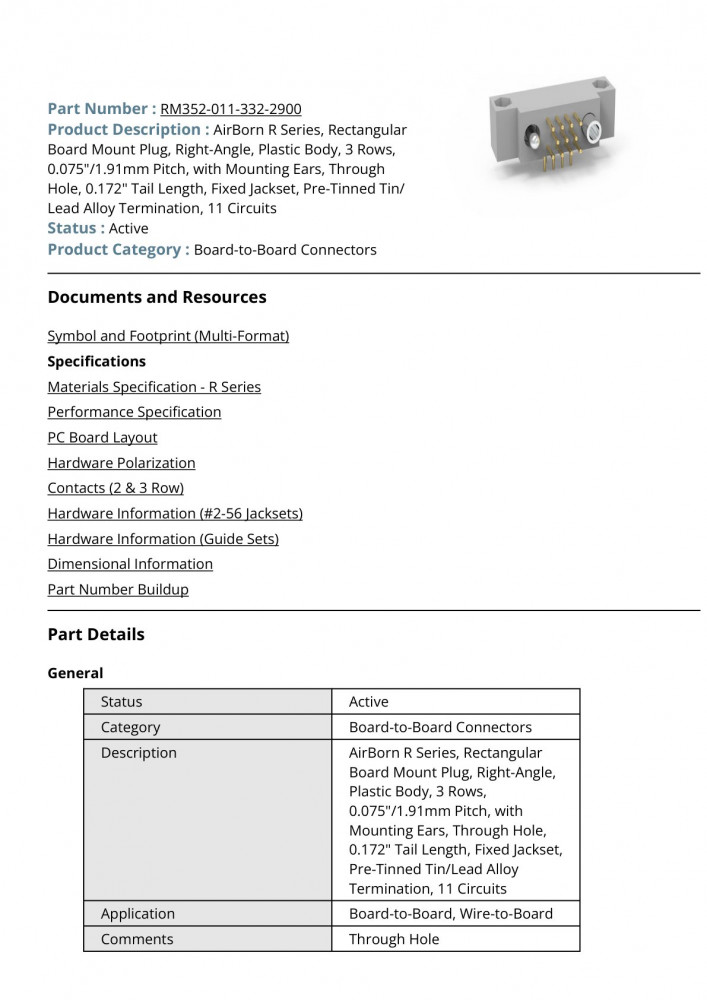 RM352-011-332-2900 technical document page 1