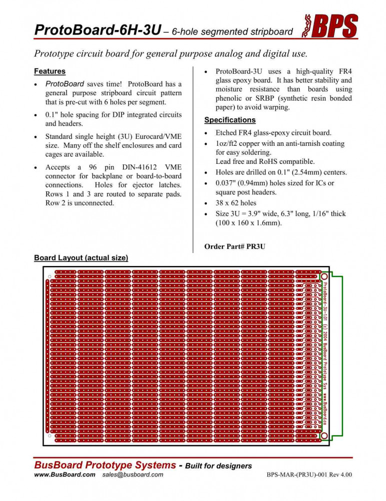 PR3U prototype board layout reference