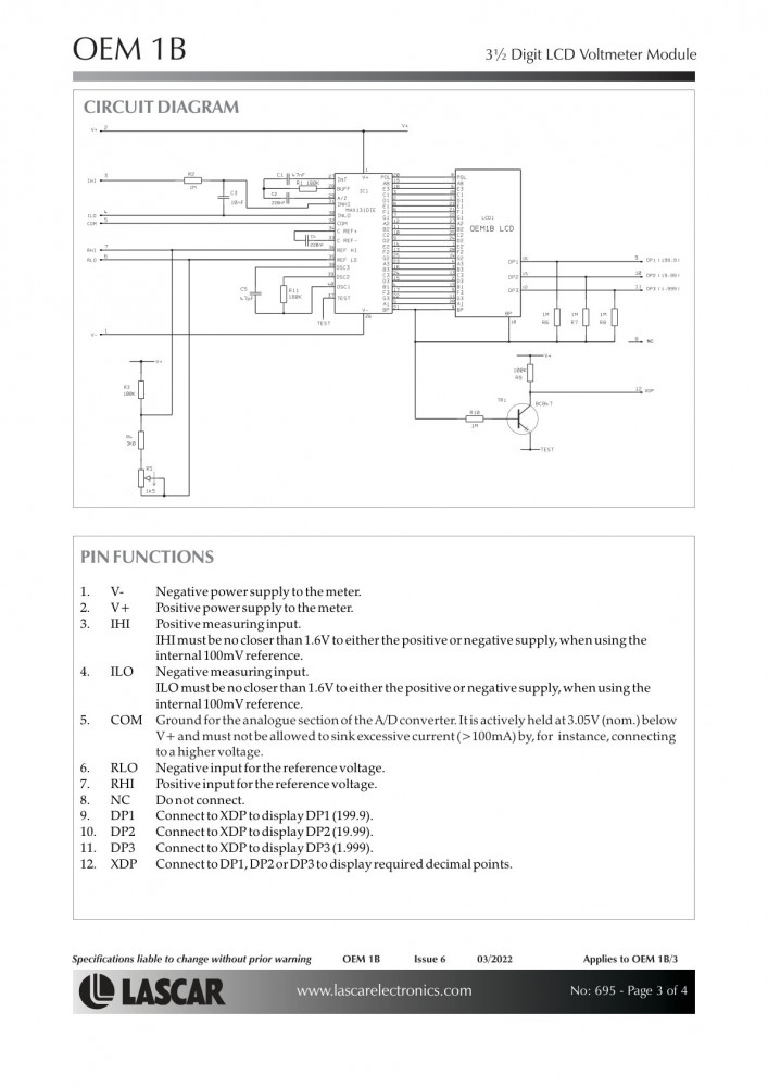 Lascar OEM 1B technical document page 3