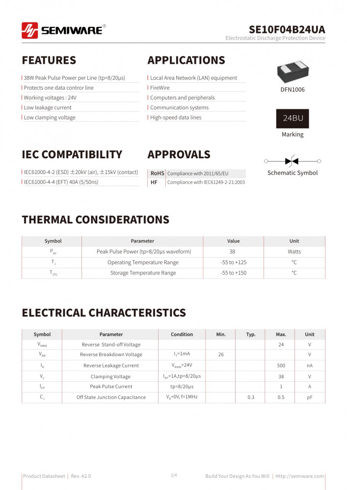 SE10F04B24UA datasheet page 1