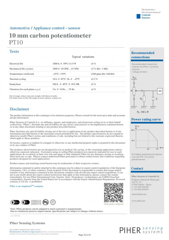 PT10 datasheet page 10